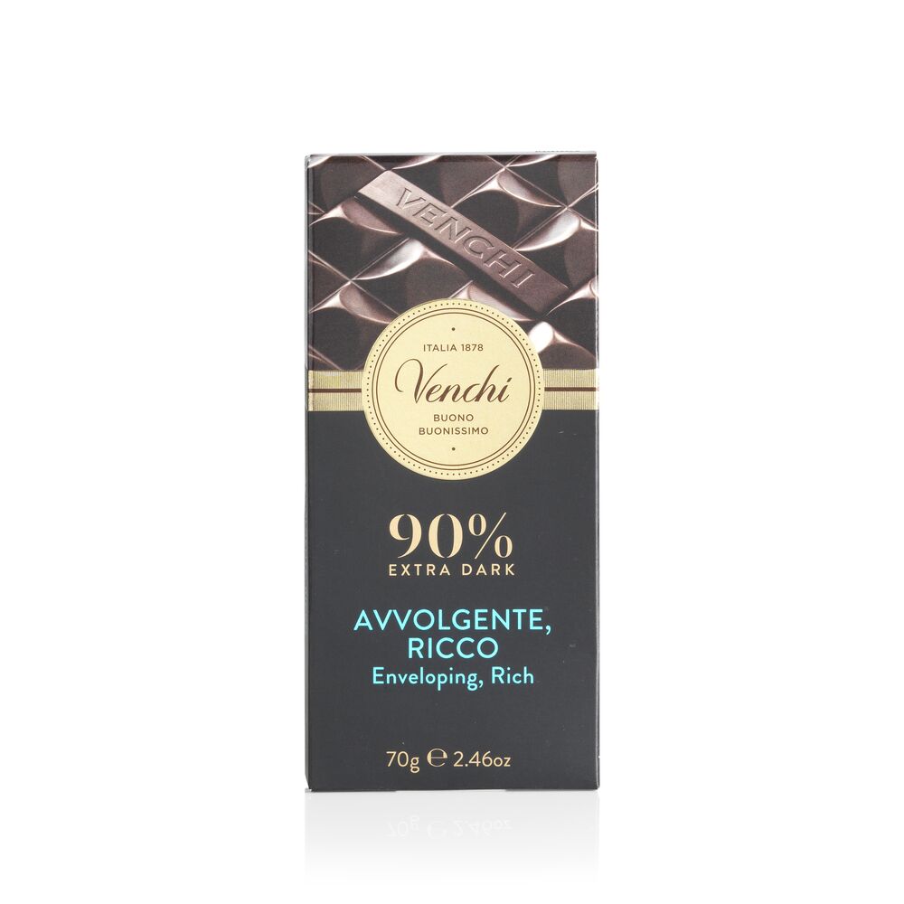 90% Extra Dark chocolate bar, 70 g | Venchi Arabia