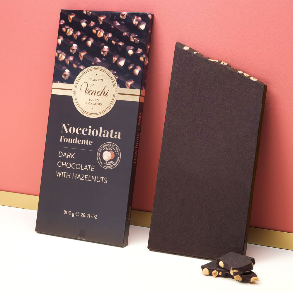Dark Chocolate with Hazelnut Maxi Bar 800 g | Venchi Arabia